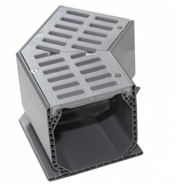Channel Drain Mini Channel Fab.45 Deg w/Gray Grate - Lurvey Landscape ...