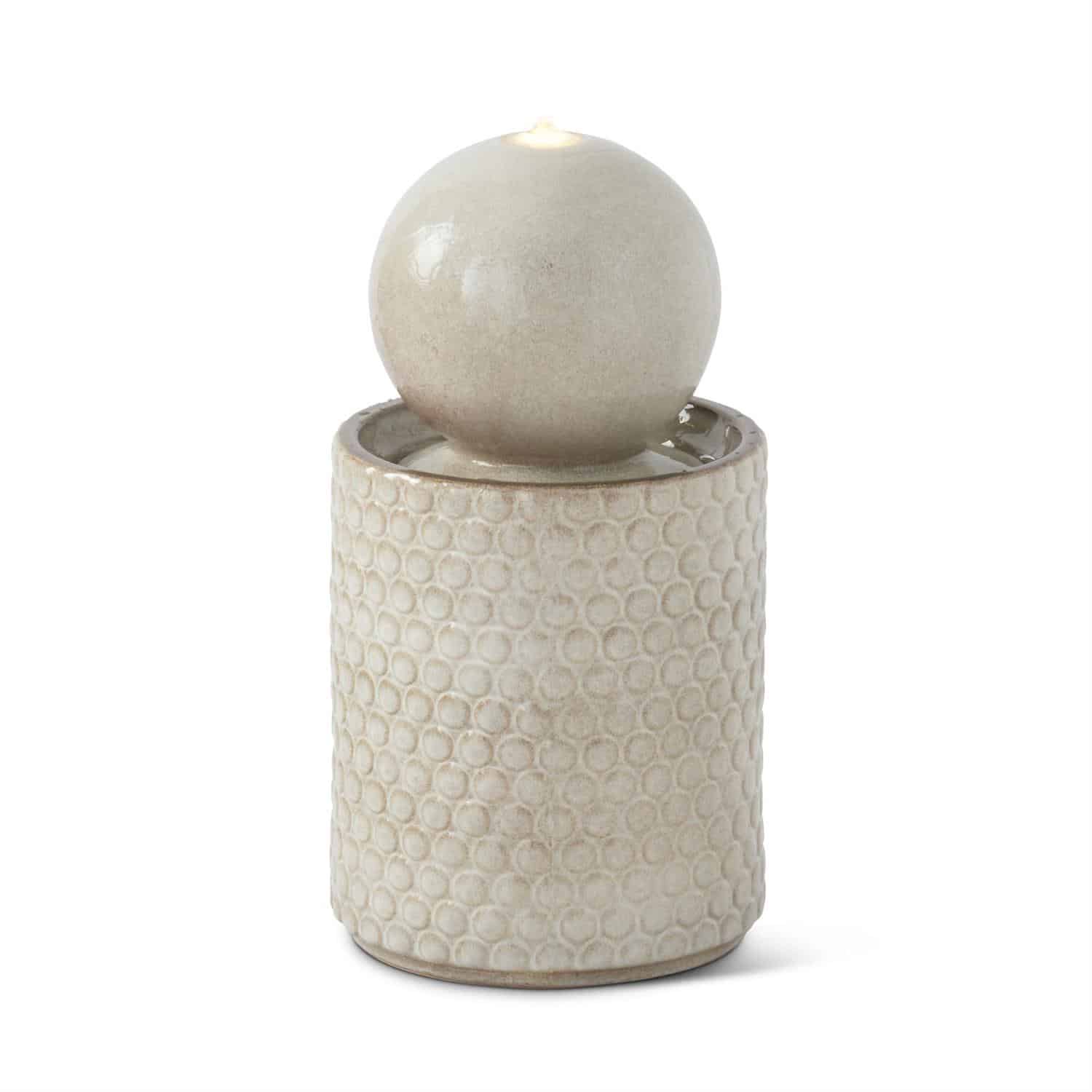 Cream Globe Ceramic Fountain - Lurvey Landscape Supply
