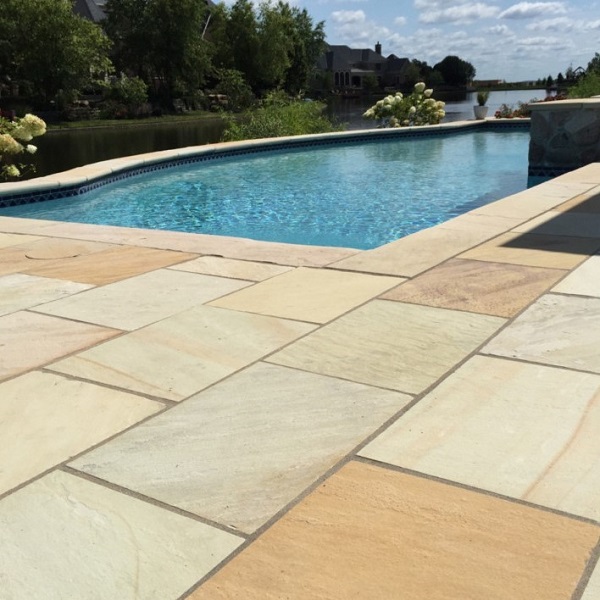 Prairie Buff Paver, Natural Cleft 1" 12x24 - Lurvey Landscape Supply